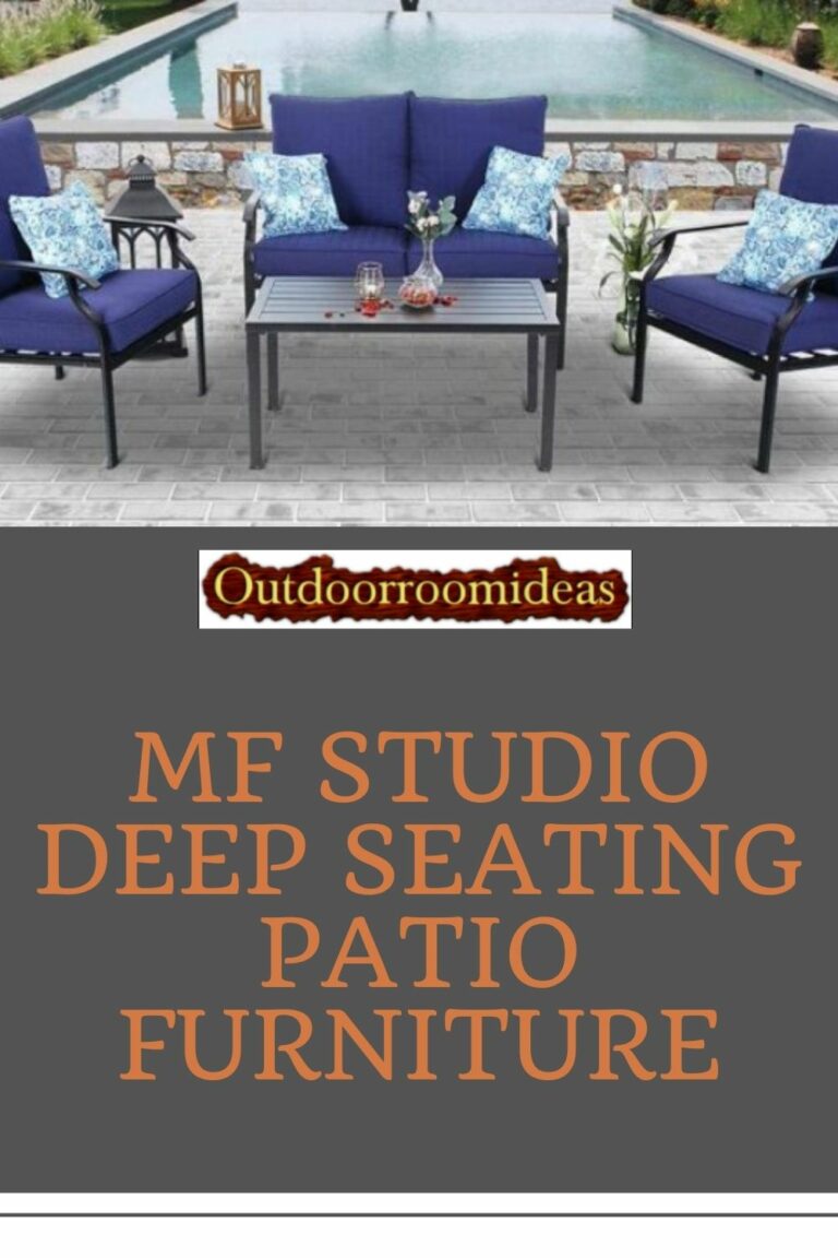 MF Studio Deep Seating Patio Furniture Blue Cushions-Pillows