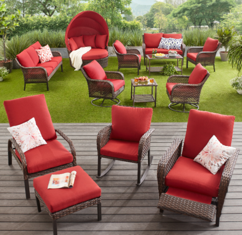 Mainstays Tuscany Ridge Resin Wicker Patio Conversation Set.