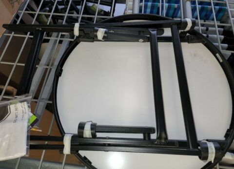 Mainstays Greyson Square-Round Folding Table with Glass Top